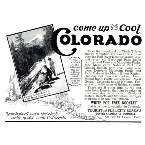 Colorado | Art | 924 Colorado Vacation Travel Tourism Vintage Print Ad ...